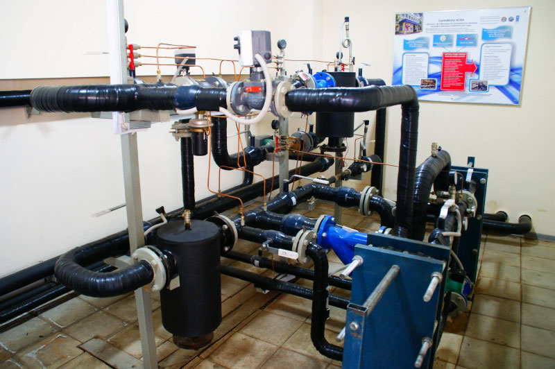 This heating substation, installed at a school in the city of Astana ...