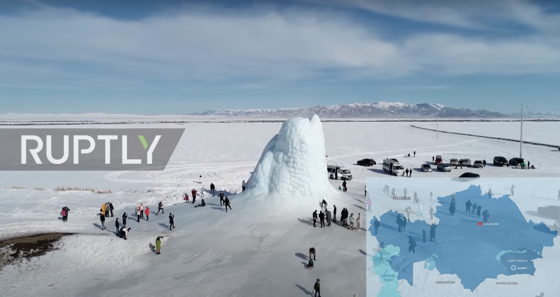 45-Foot Ice Volcano Goes Viral in Kazakhstan, Attracts Tourists (Video ...