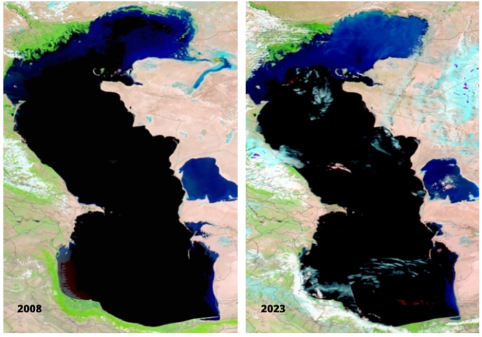Satellite Images Show Level of Caspian Sea Dropping - The Astana Times