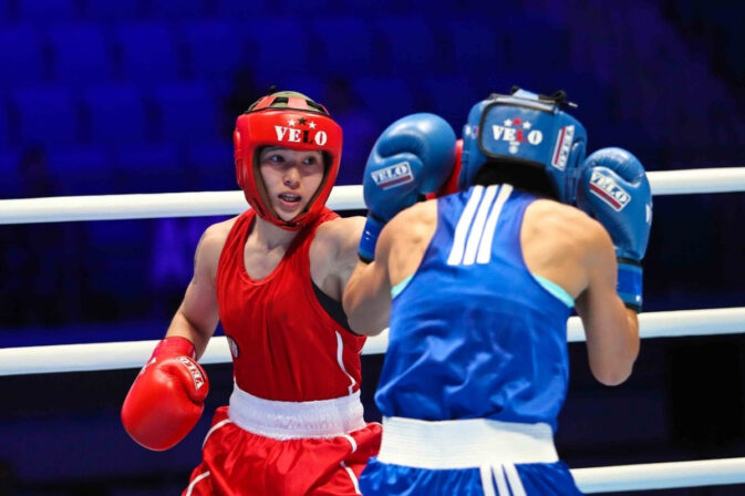 Kazakh Boxer Nazym Kyzaibay Triumphantly Kicks Off Asian Games in ...