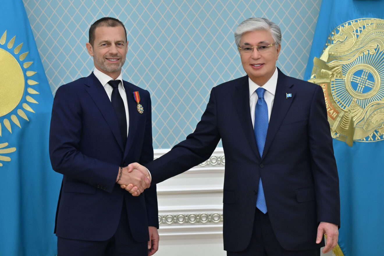 President Tokayev Meets UEFA President, Highlights Football Growth in ...